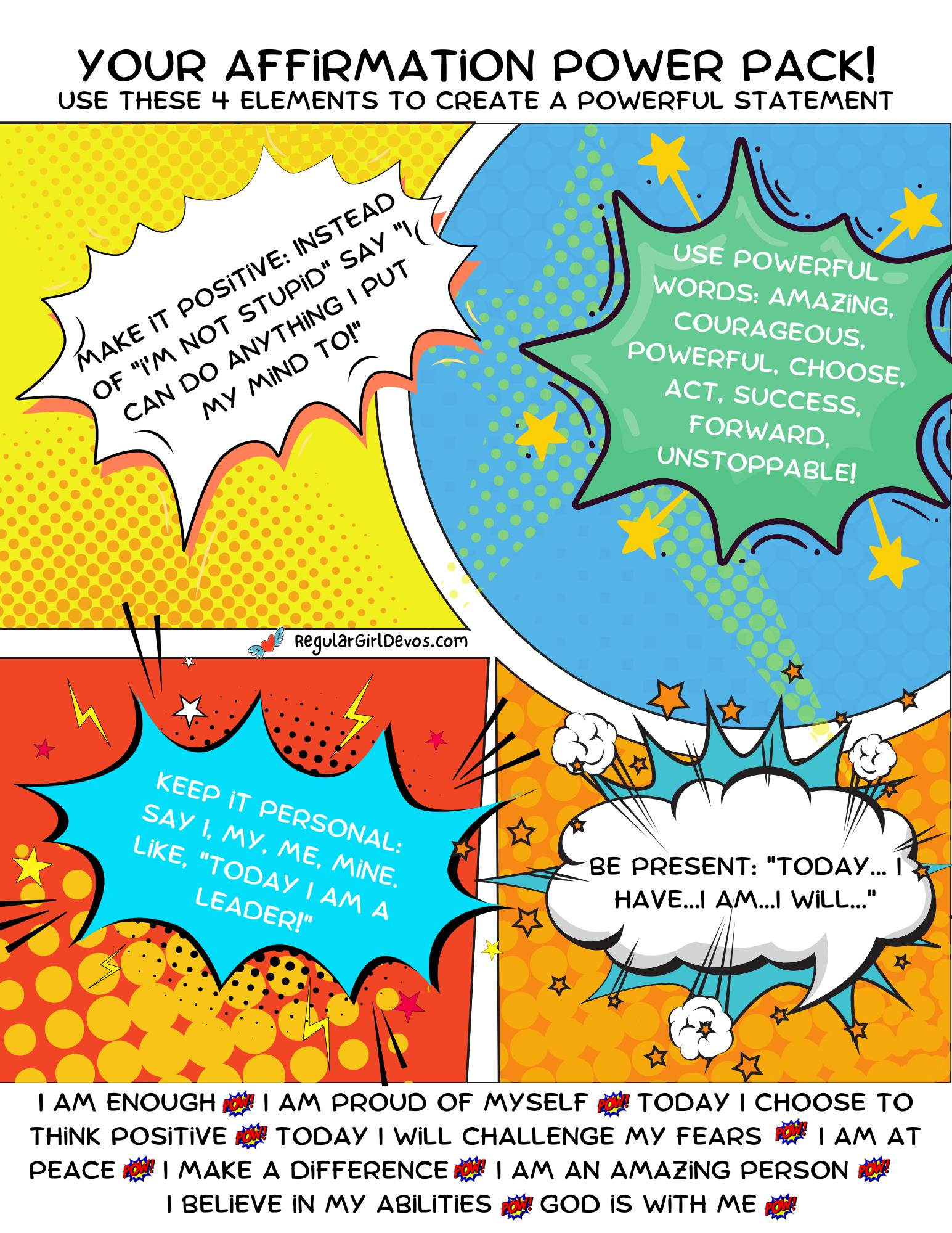 Affirmations Action Sheet – Regular Girl Devos